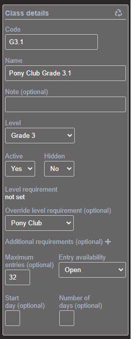 Event Secretary Training - How To Create and Edit Classes